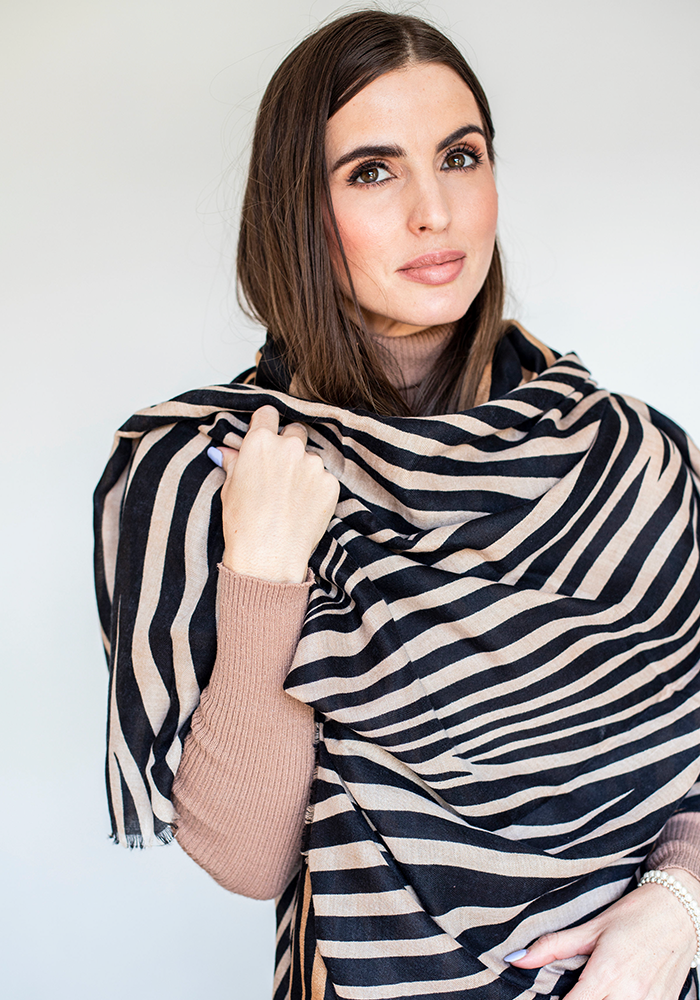 Zebra Scarf | Camel – Love That Online Store